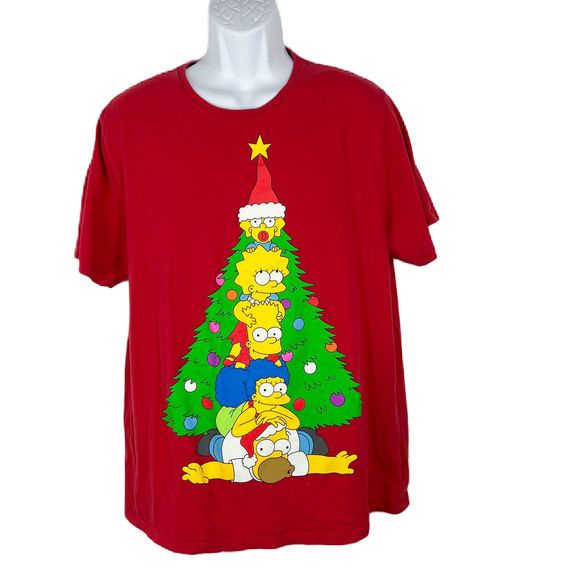 Simpsons | Shirts | The Simpsons Shirt Men Extra Large Red Christmas ...